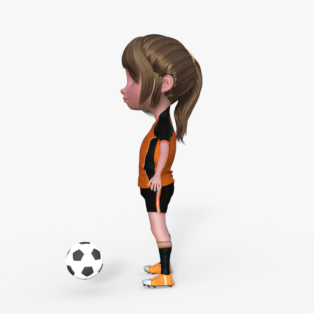 Cartoon Footballer Girl Rigged 3D - TurboSquid 1983745