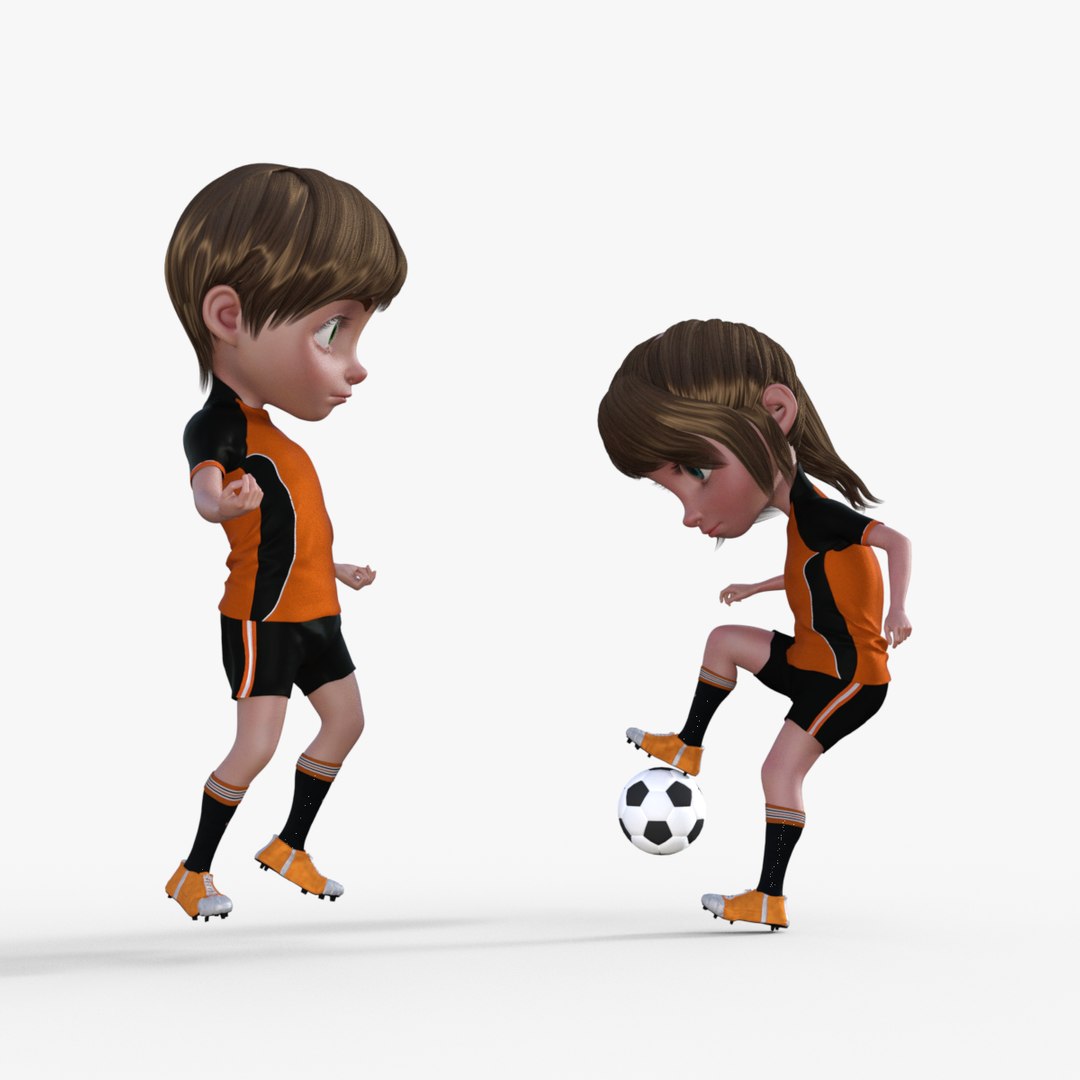 Cartoon Footballer Girl Rigged 3D - TurboSquid 1983745