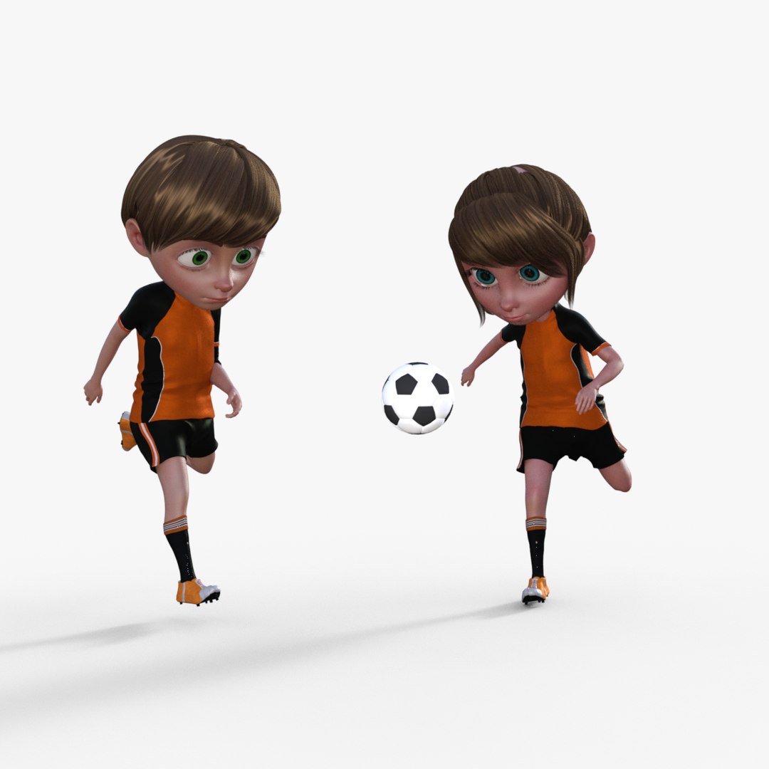 Cartoon Footballer Girl Rigged 3D - TurboSquid 1983745