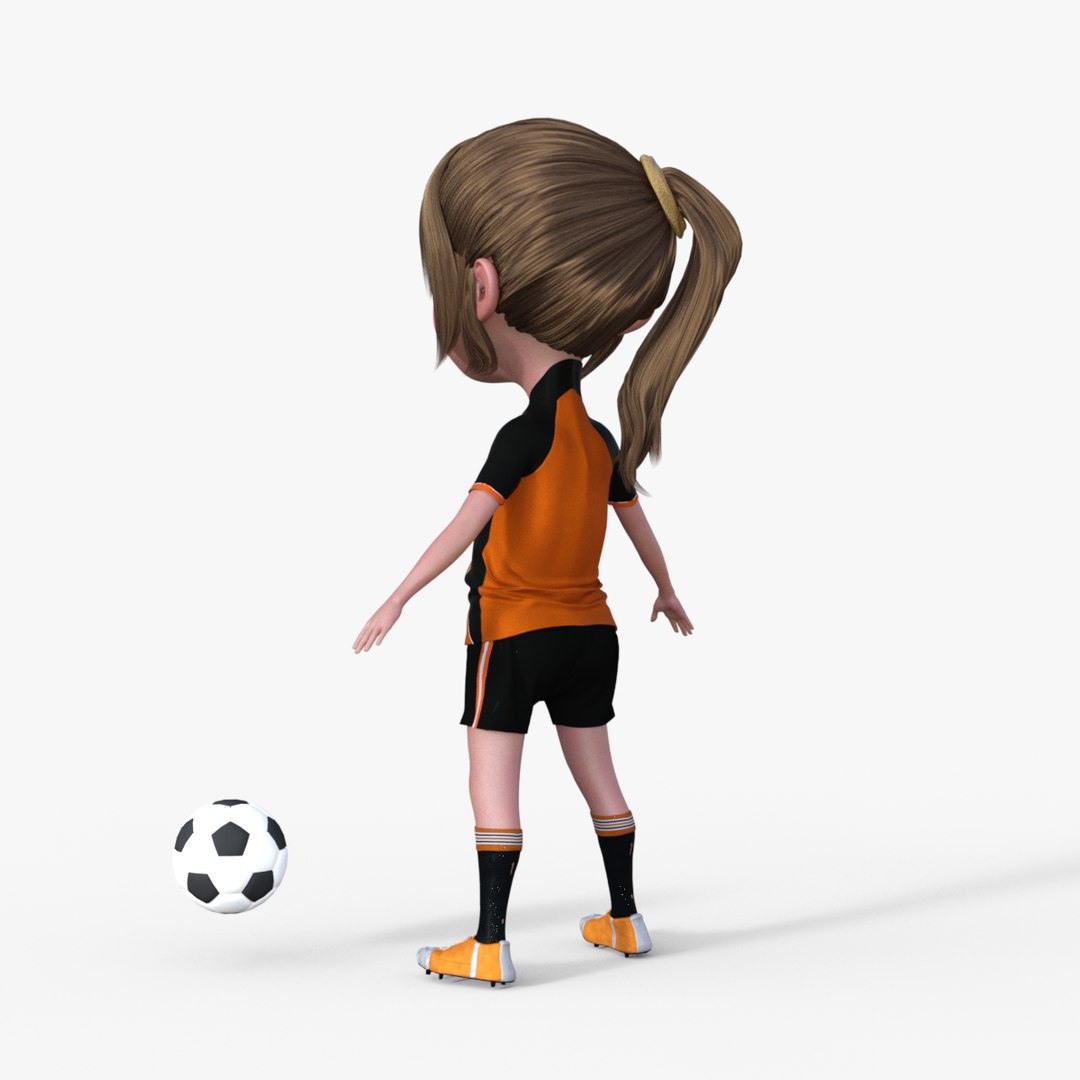 Cartoon Footballer Girl Rigged 3D - TurboSquid 1983745