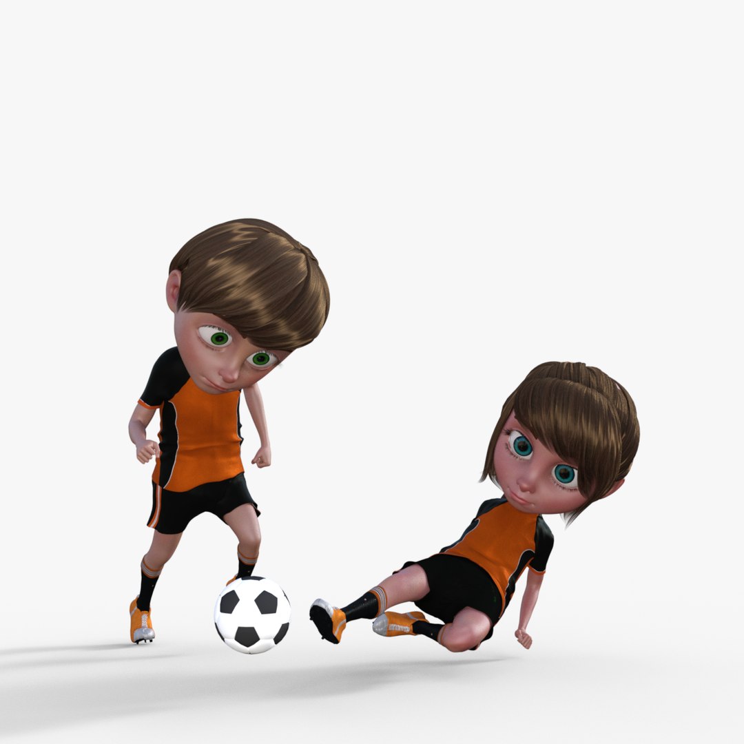 Cartoon Footballer Girl Rigged 3D - TurboSquid 1983745