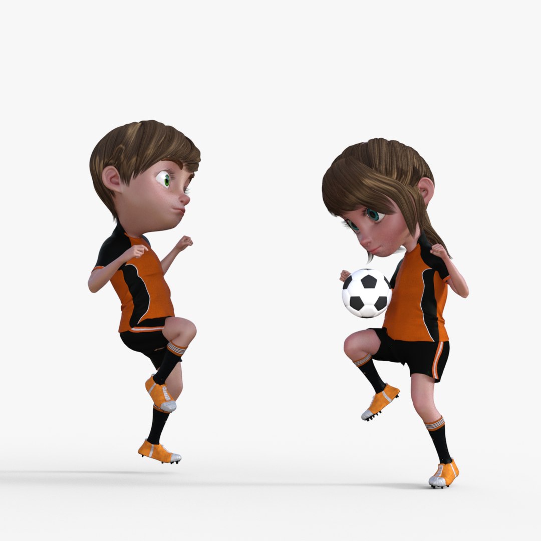 Cartoon Footballer Girl Rigged 3D - TurboSquid 1983745