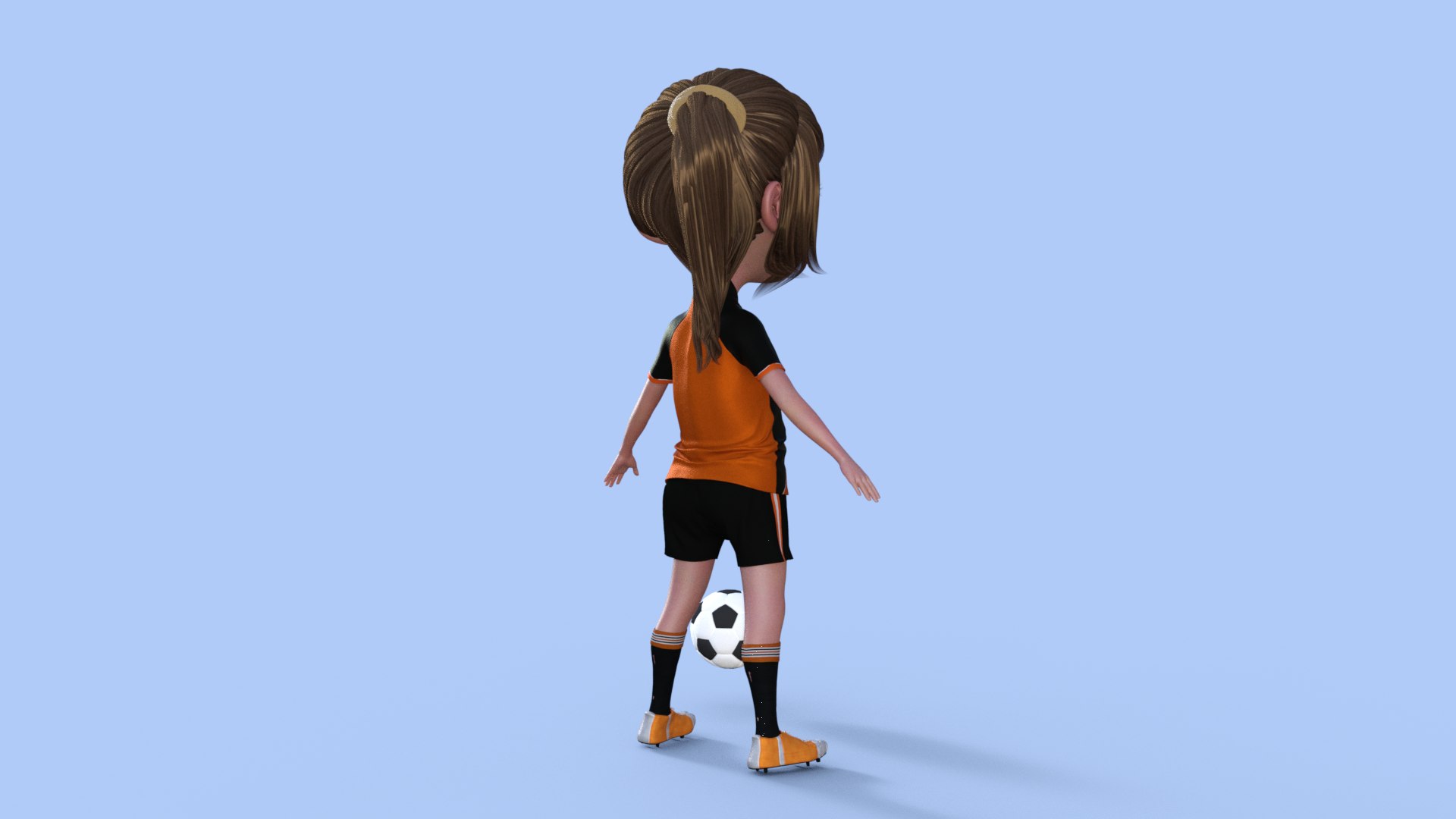 Cartoon Footballer Girl Rigged 3D - TurboSquid 1983745