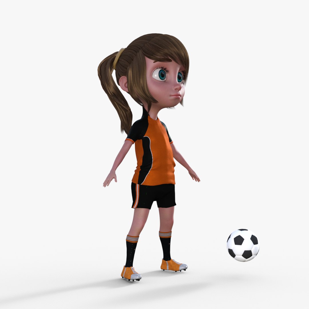 Cartoon Footballer Girl Rigged 3D - TurboSquid 1983745