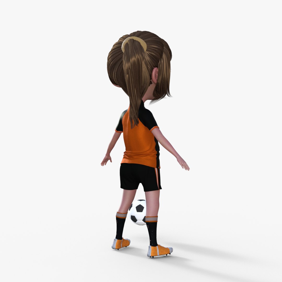 Cartoon Footballer Girl Rigged 3D - TurboSquid 1983745