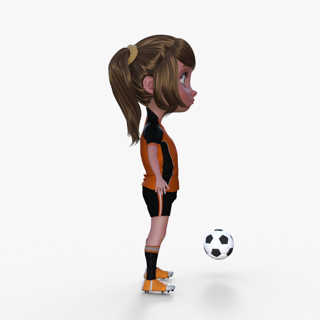Cartoon Footballer Girl Rigged 3D - TurboSquid 1983745
