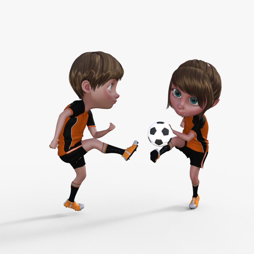Cartoon Footballer Girl Rigged 3D - TurboSquid 1983745