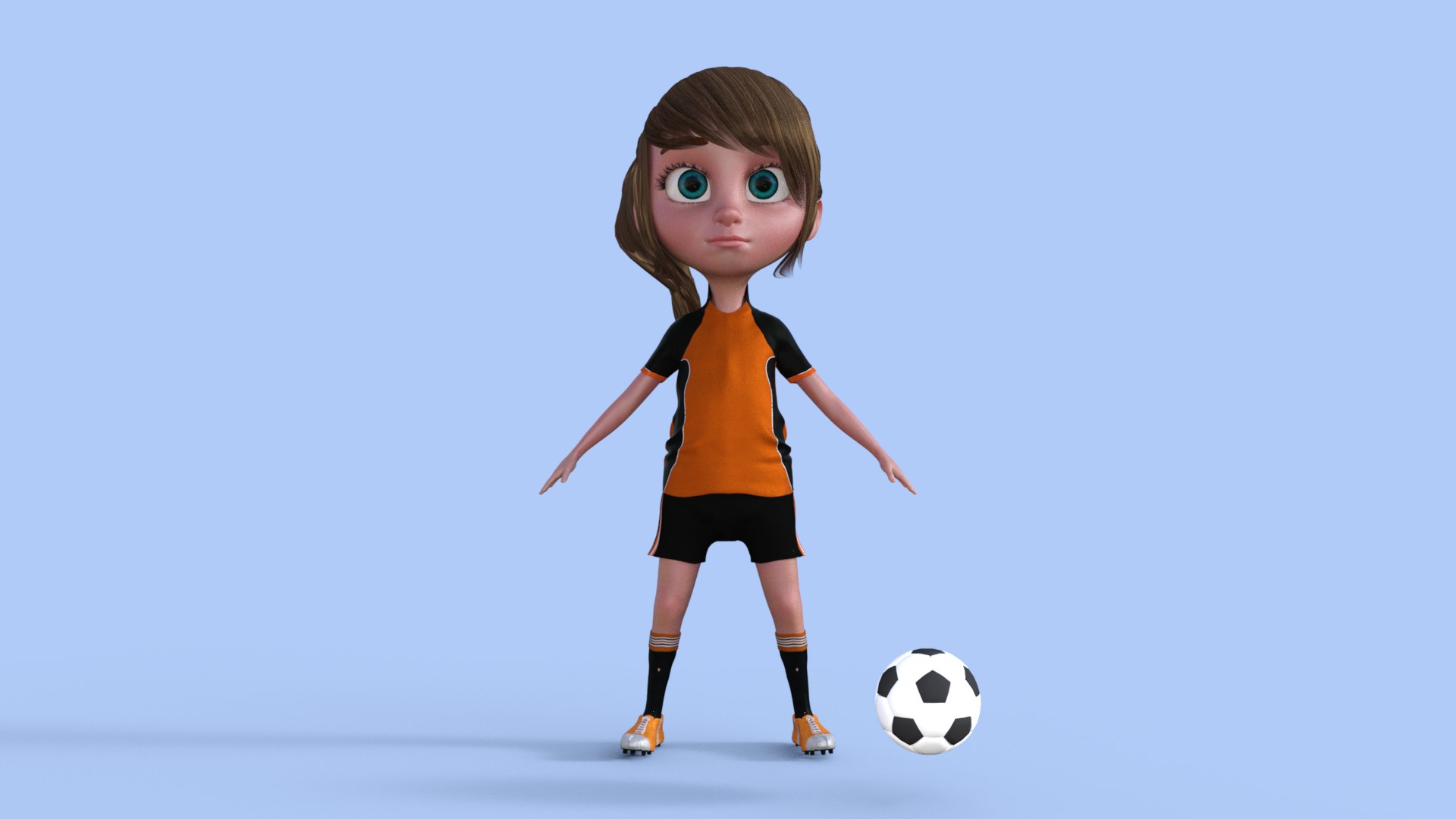 Cartoon Footballer Girl Rigged 3D - TurboSquid 1983745