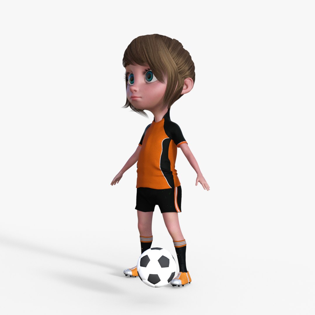 Cartoon Footballer Girl Rigged 3D - TurboSquid 1983745