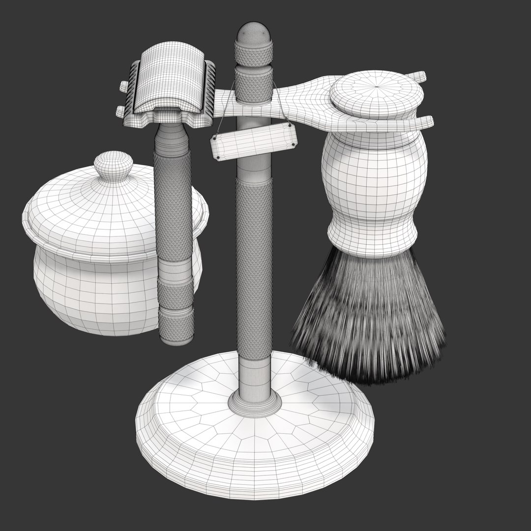 Shaving Kit With Metal Handles 3D Model - TurboSquid 2212715