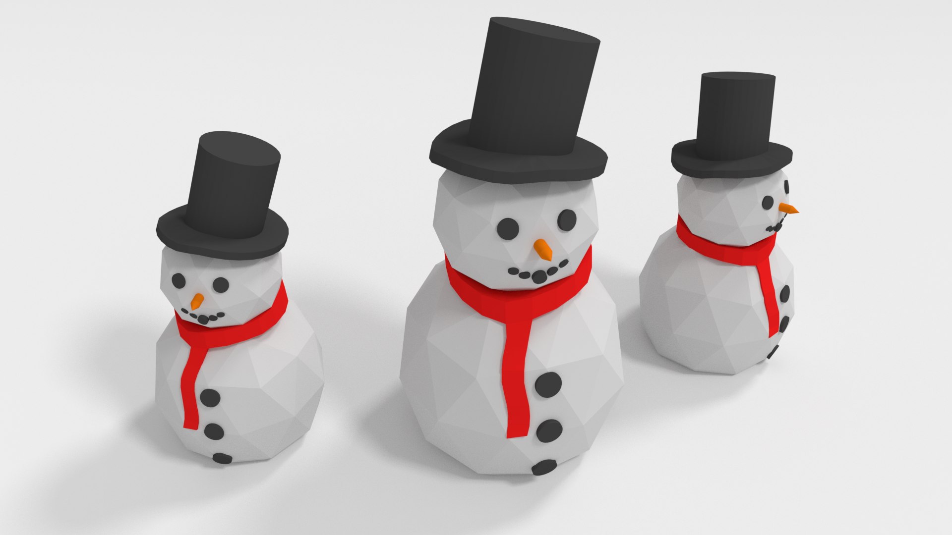 3D snowman snow model - TurboSquid 1306635