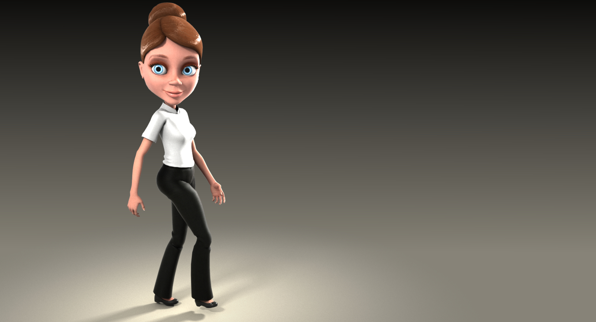 3d Model Office Girl Animation