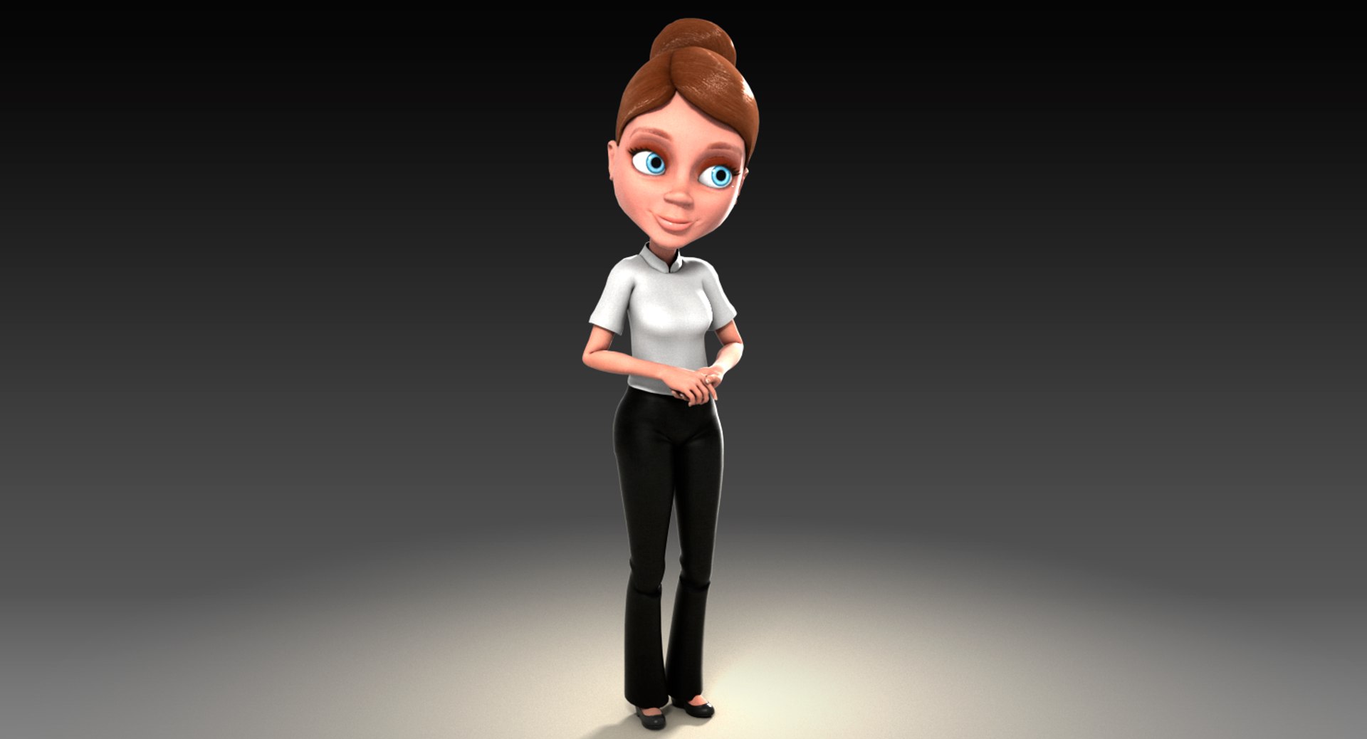 3d Model Office Girl Animation