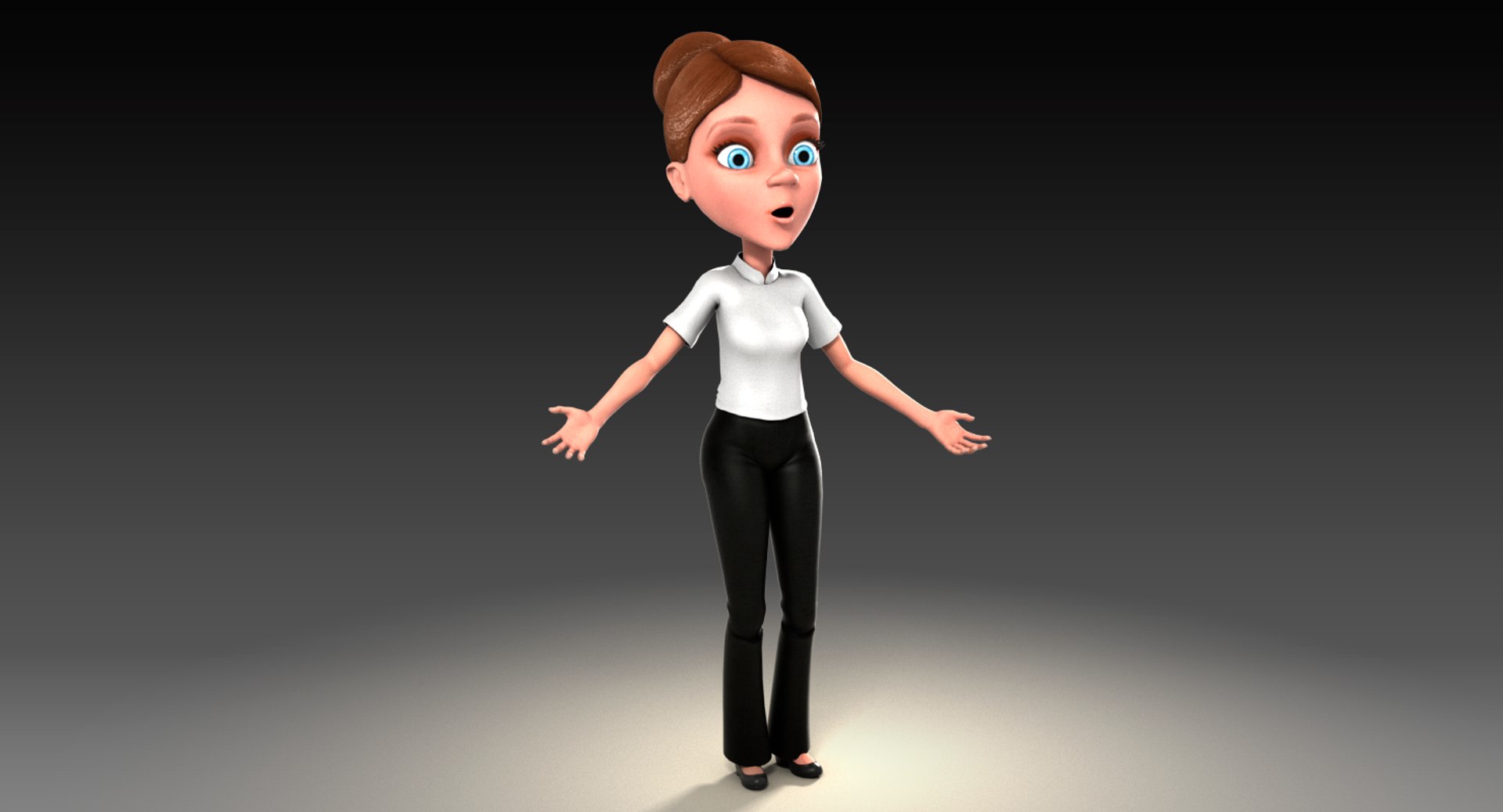 3d Model Office Girl Animation