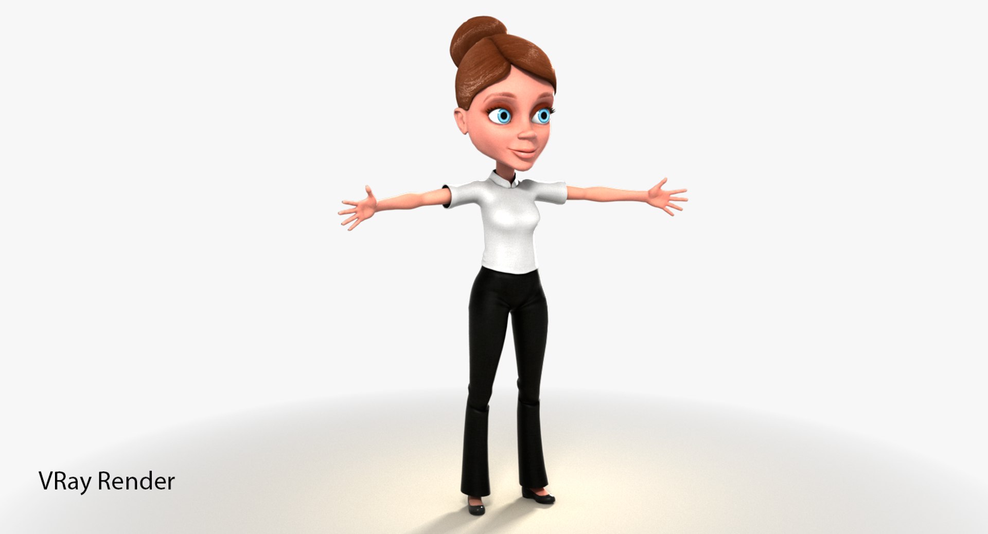 3d Model Office Girl Animation