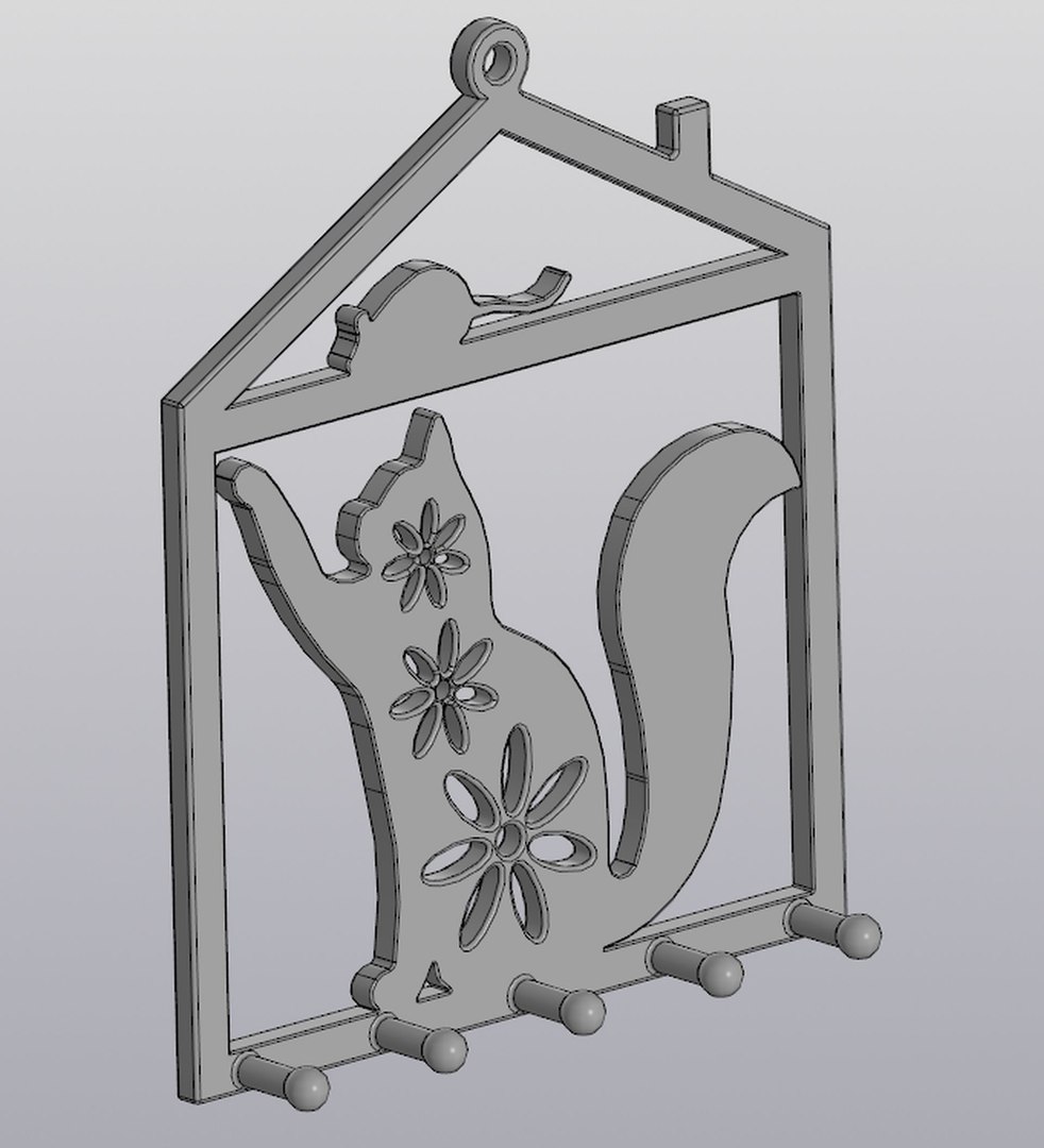 3D Hanging Keyholder Cat - TurboSquid 1694363