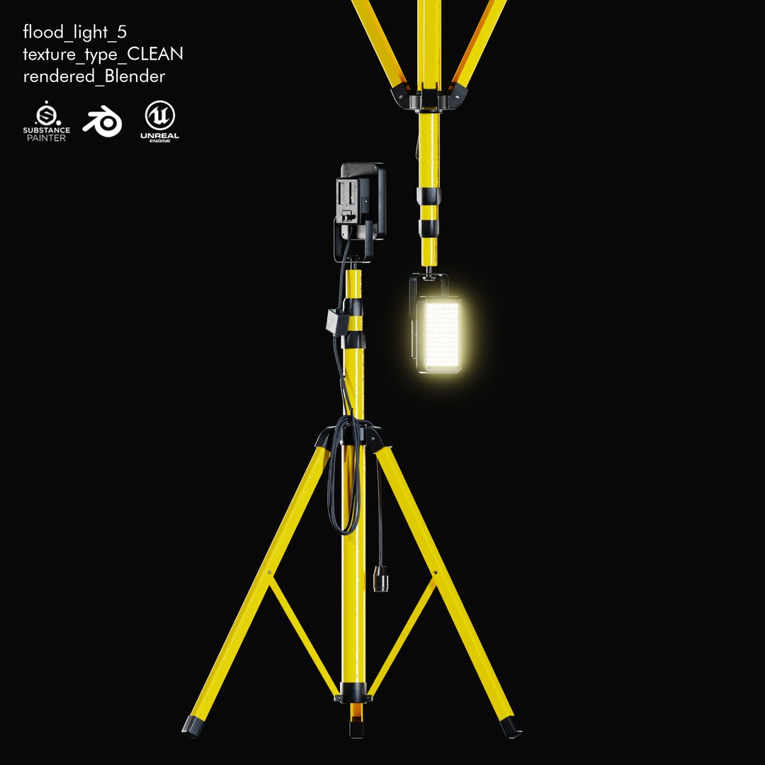 Flood Light Pack With Custom Textures 3D Model - TurboSquid 2095587