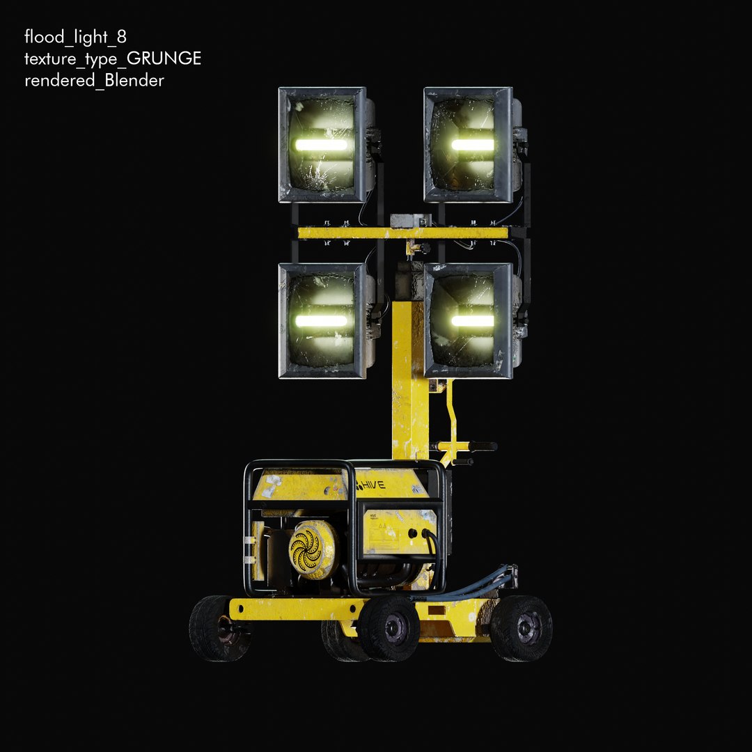 Flood Light Pack With Custom Textures 3D Model - TurboSquid 2095587