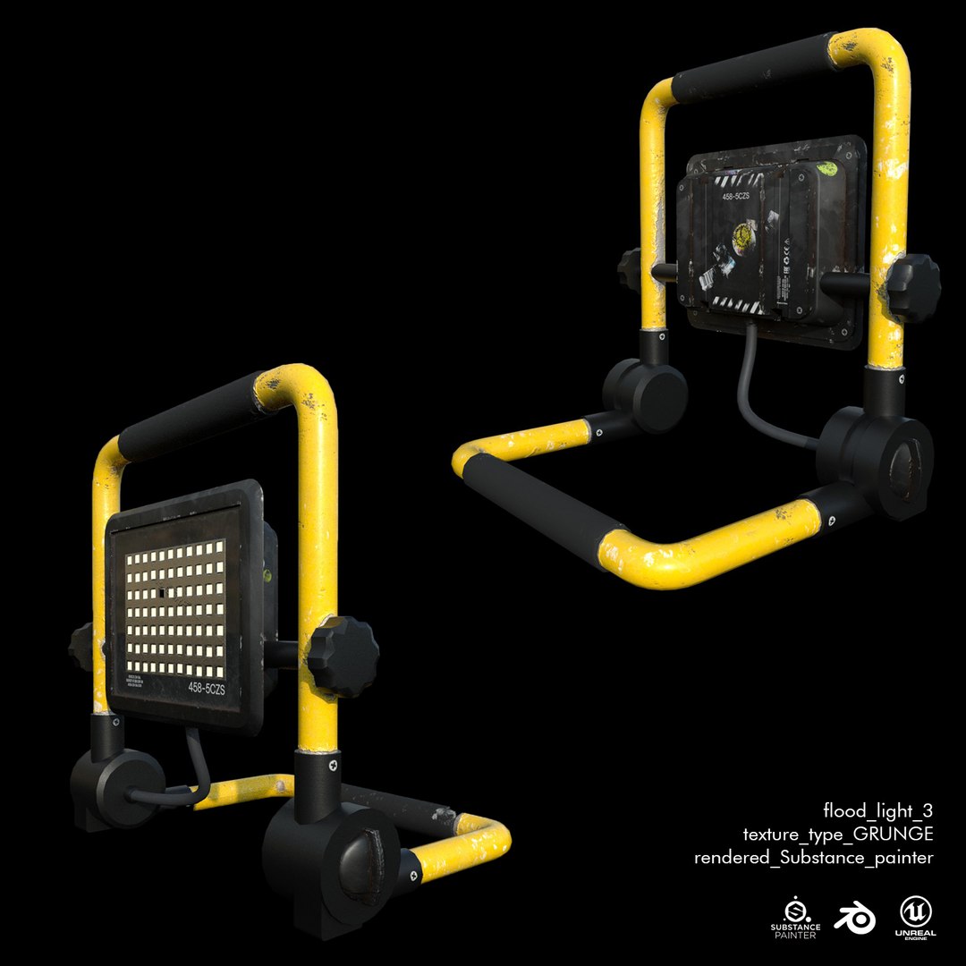 Flood Light Pack With Custom Textures 3D Model - TurboSquid 2095587