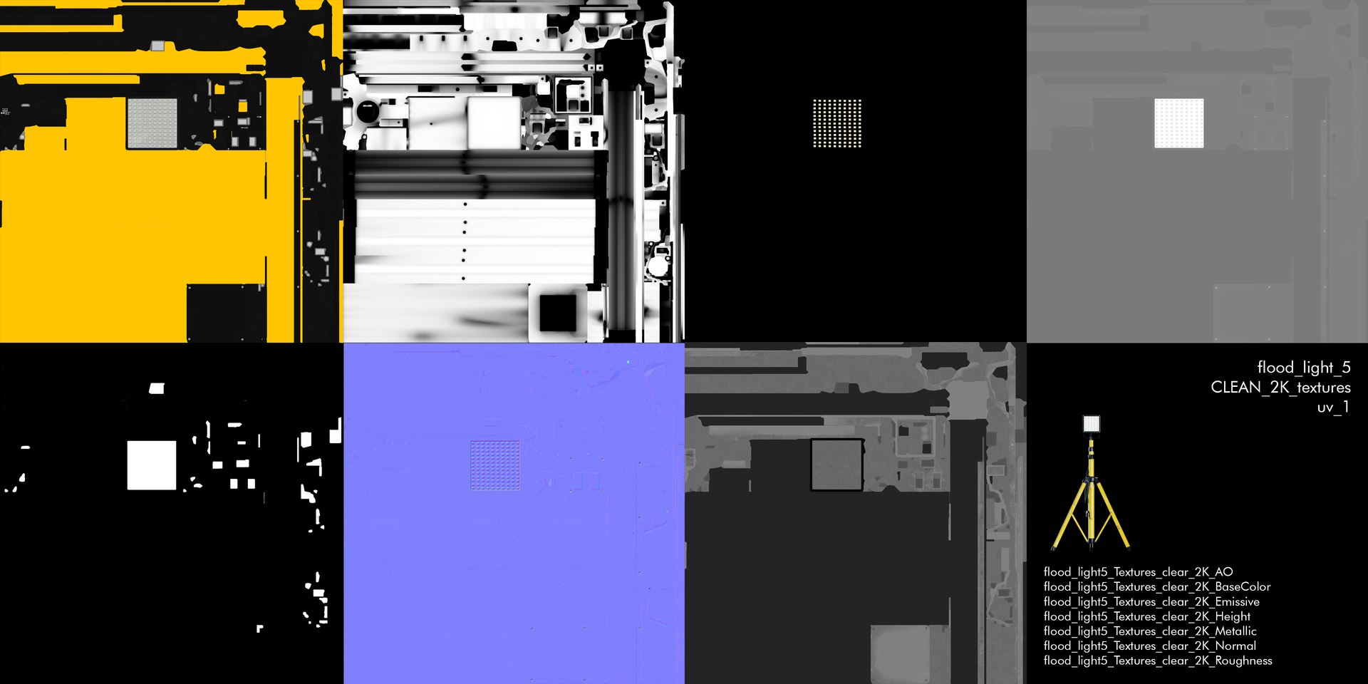 Flood Light Pack With Custom Textures 3D Model - TurboSquid 2095587