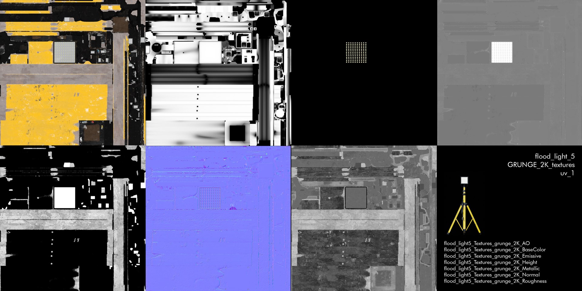 Flood Light Pack With Custom Textures 3D Model - TurboSquid 2095587