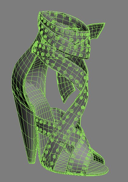 heel rivet ribbon 3d model