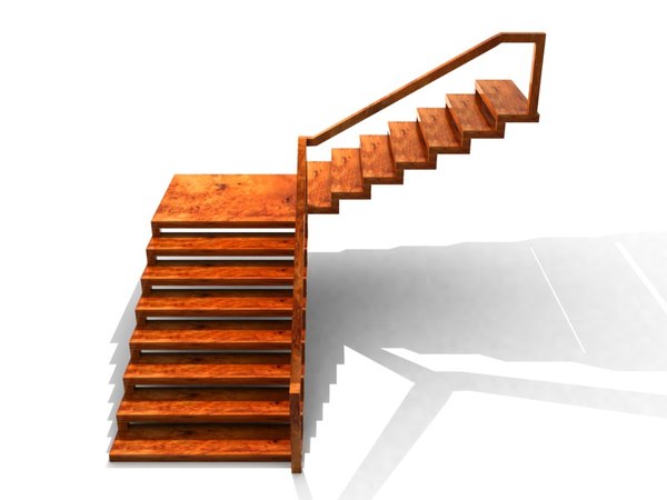 3D 3D Studio stair stairs wood