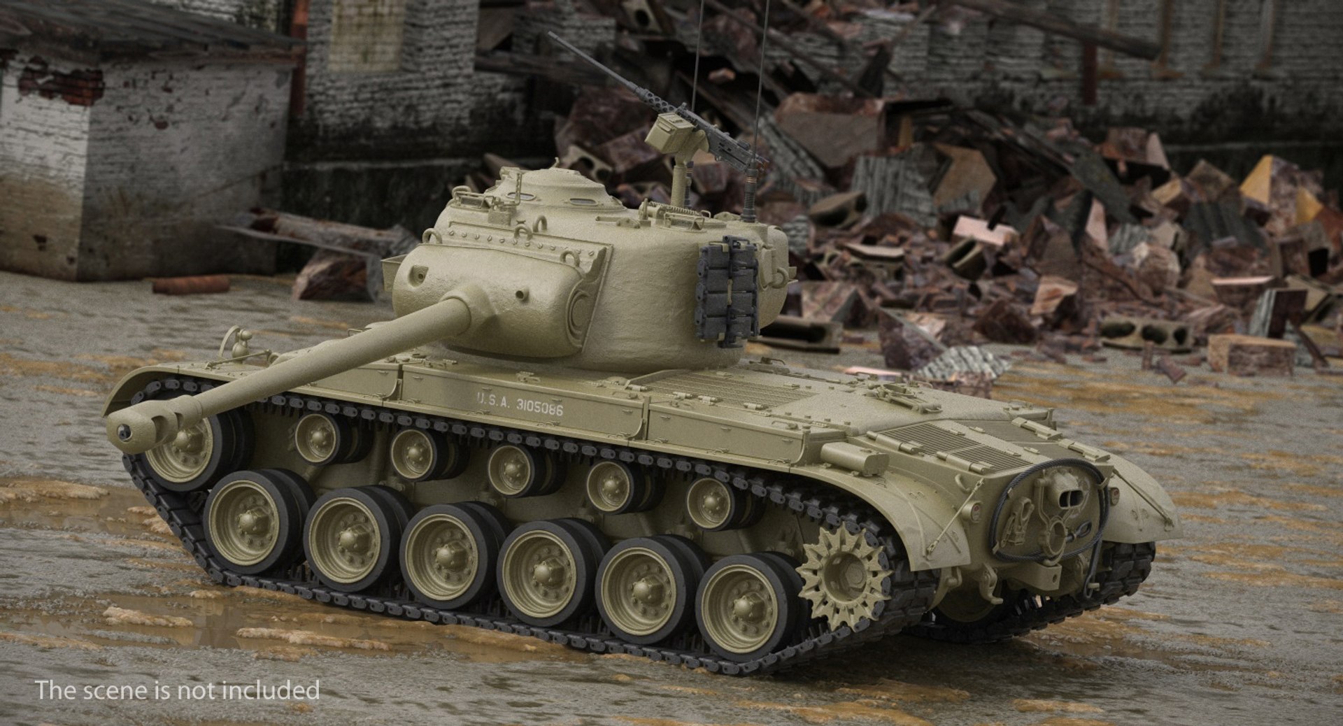 M26 Heavy Tank Pershing 3D Model - TurboSquid 1314177