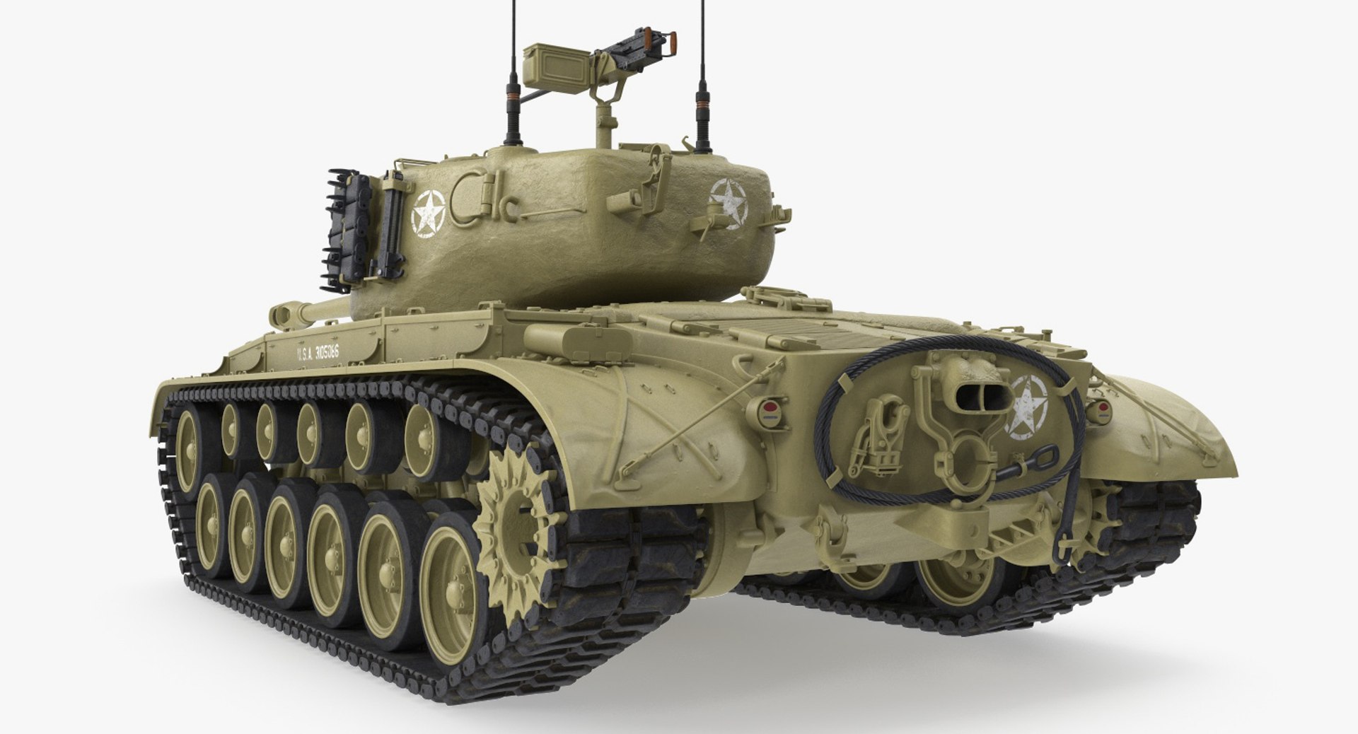 M26 Heavy Tank Pershing 3D Model - TurboSquid 1314177