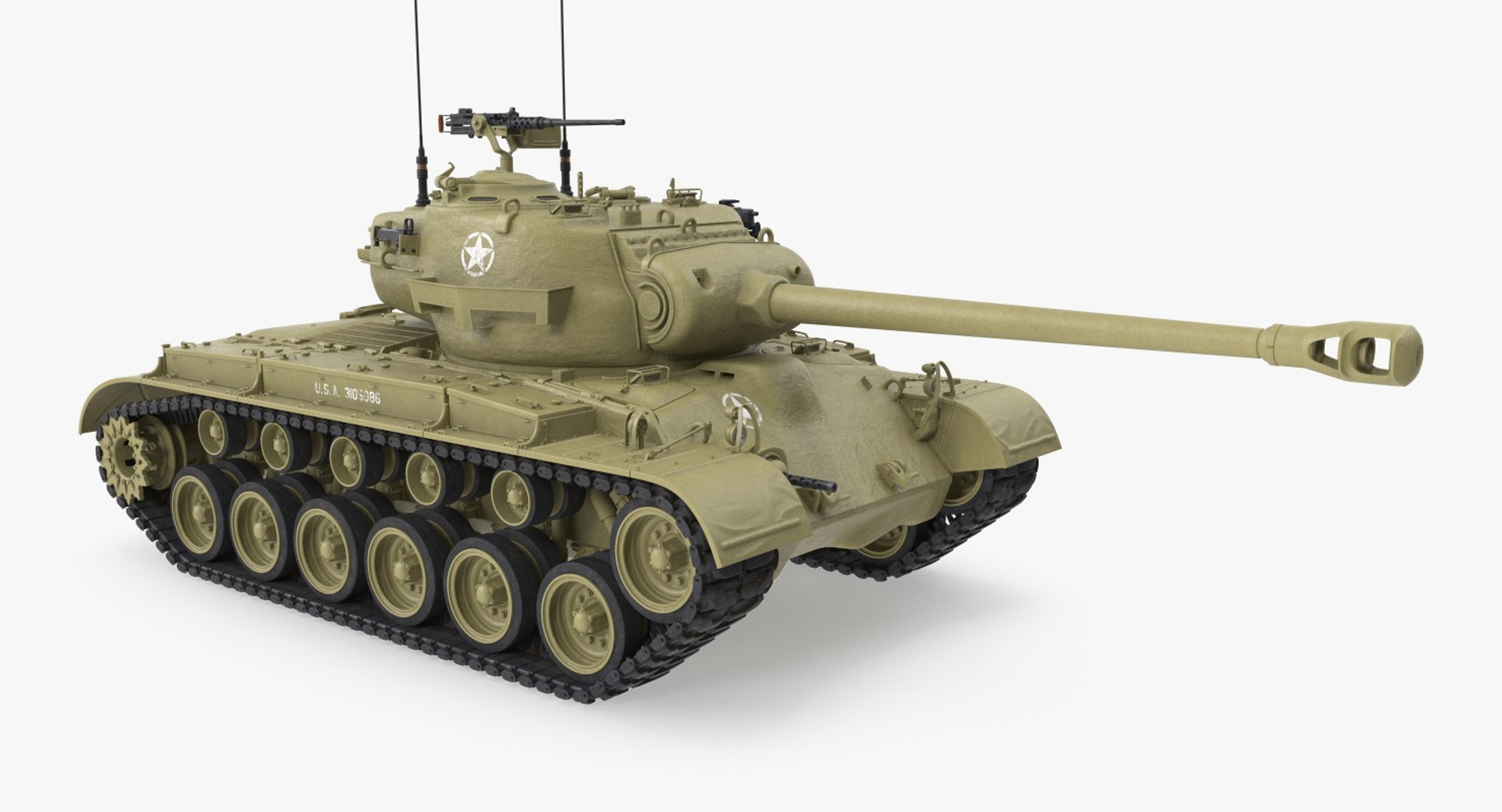 M26 Heavy Tank Pershing 3D Model - TurboSquid 1314177
