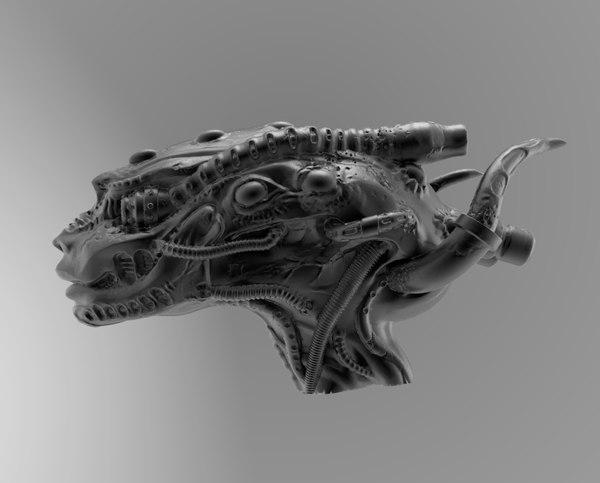 3d model giger skull