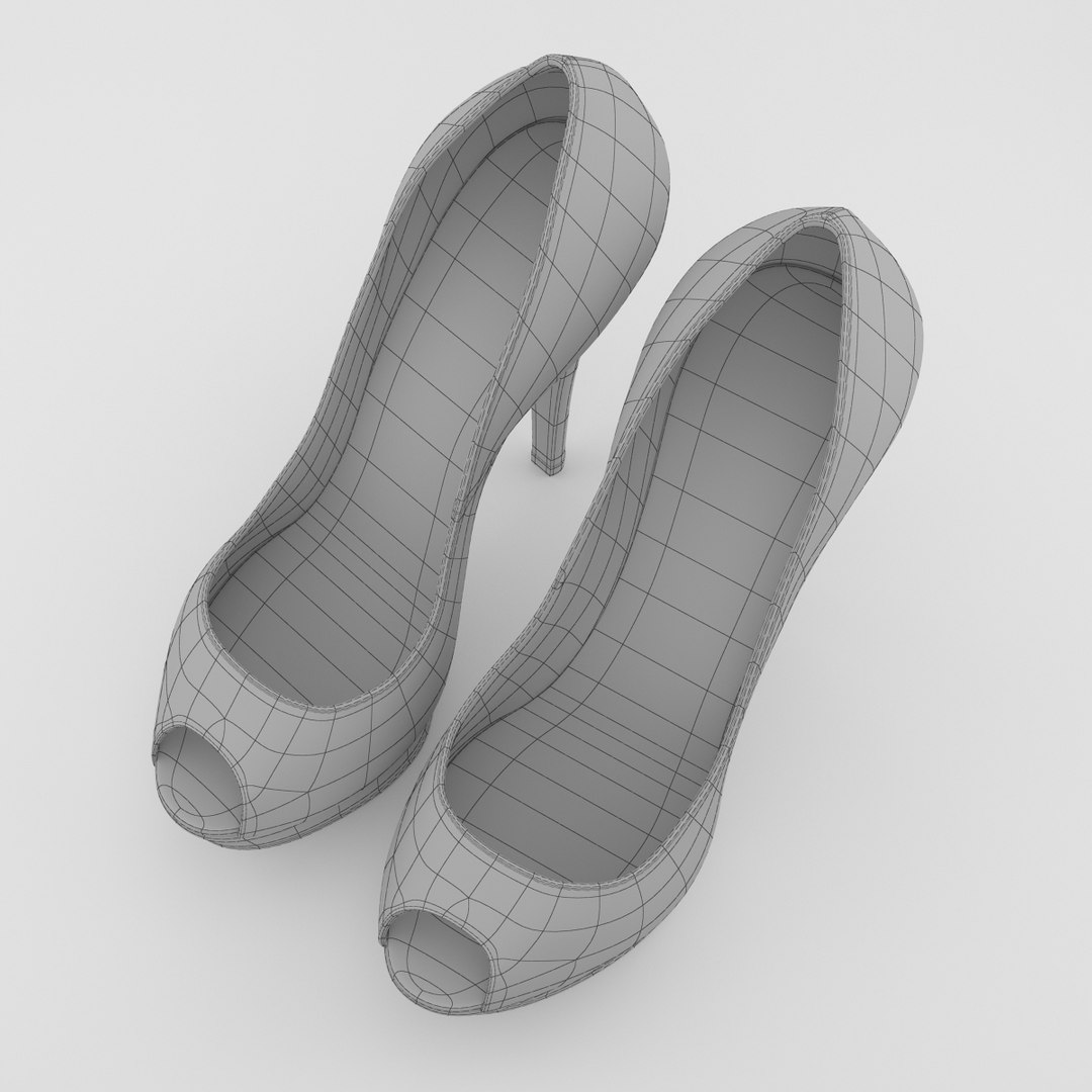 christian louboutin lady peep 3d model
