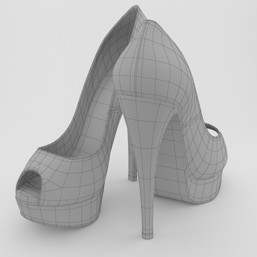 christian louboutin lady peep 3d model