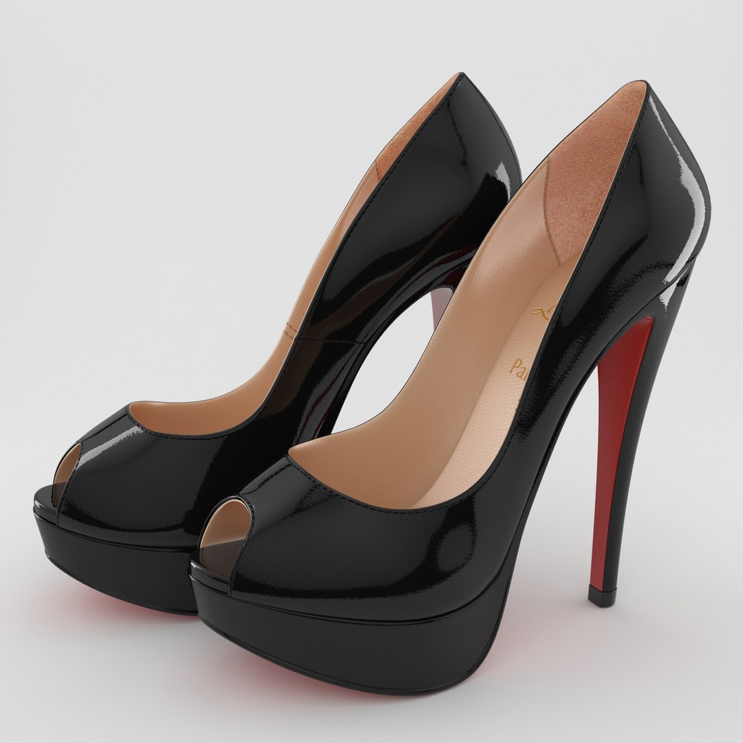 christian louboutin lady peep 3d model