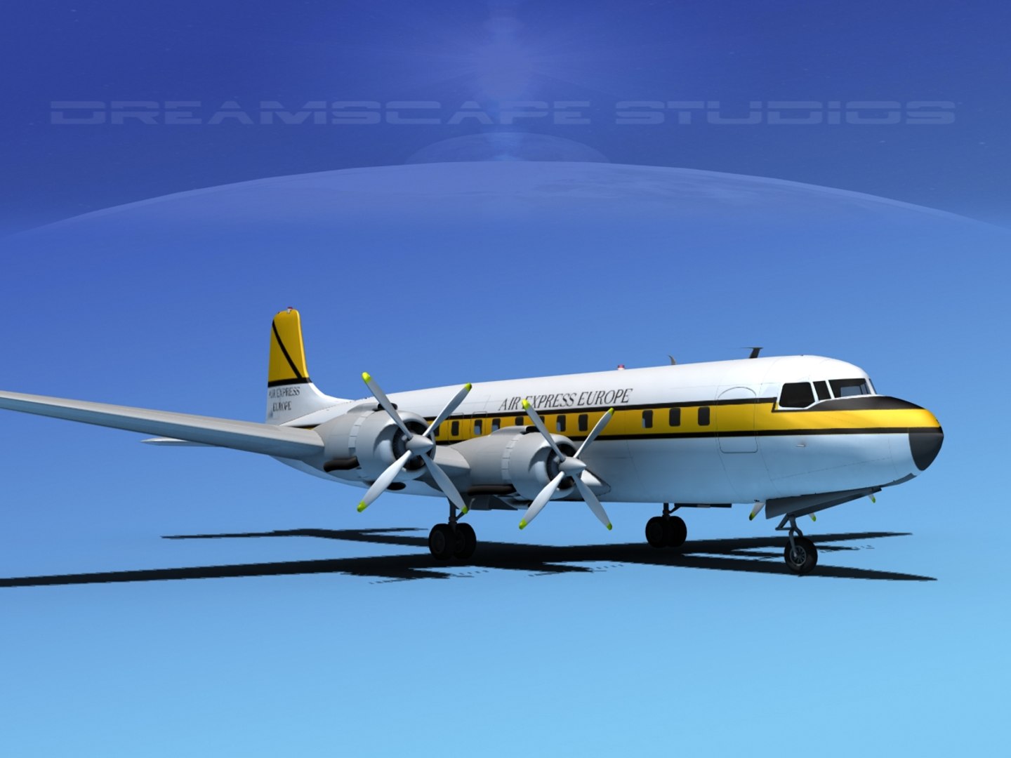 douglas dc-7c dc-7 3d model
