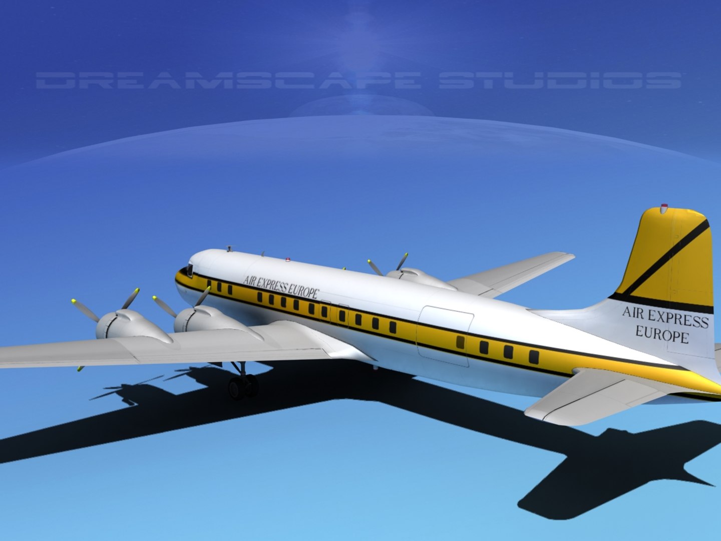 douglas dc-7c dc-7 3d model