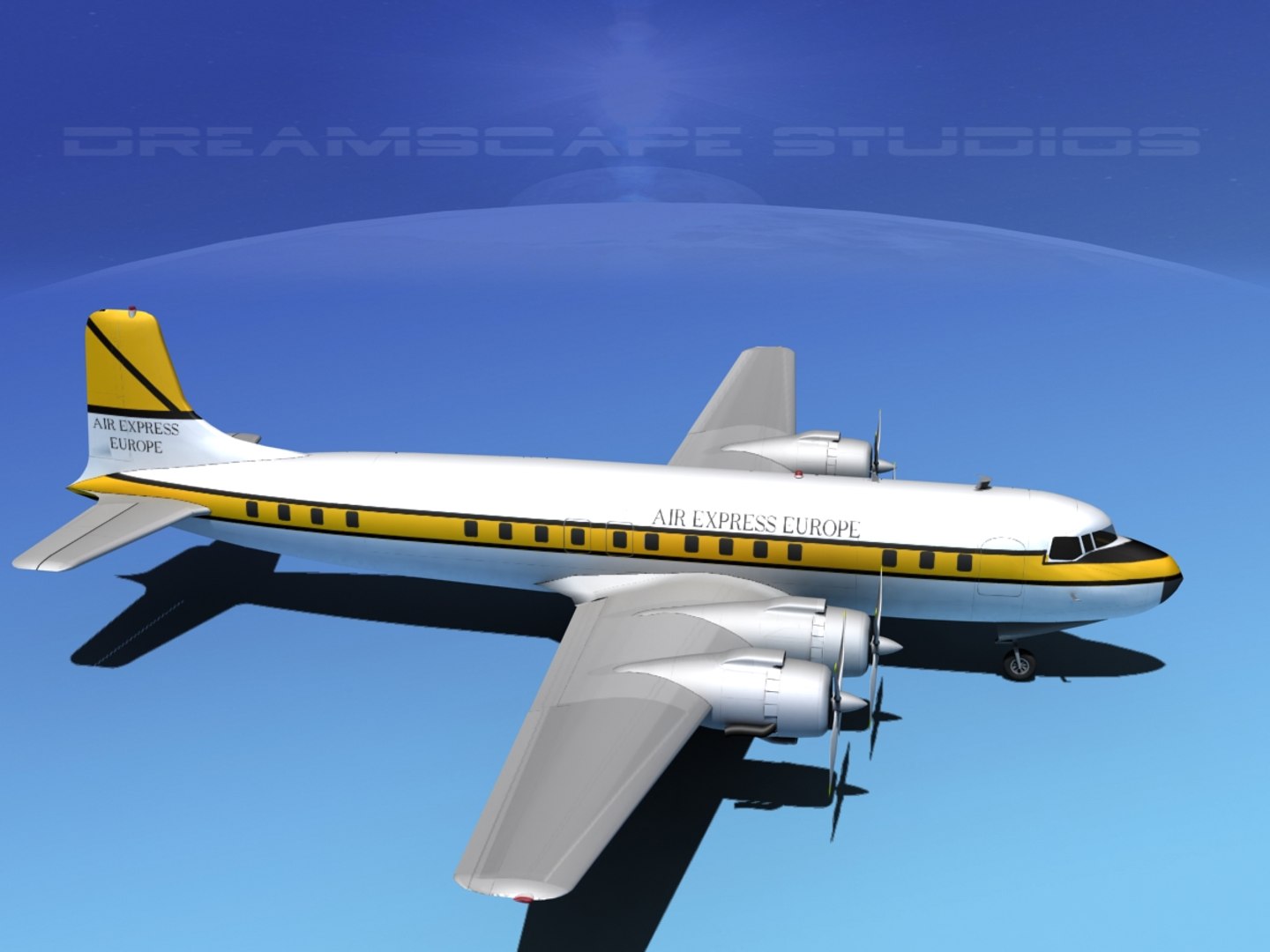douglas dc-7c dc-7 3d model