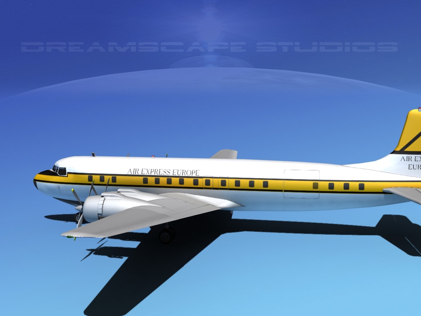 douglas dc-7c dc-7 3d model