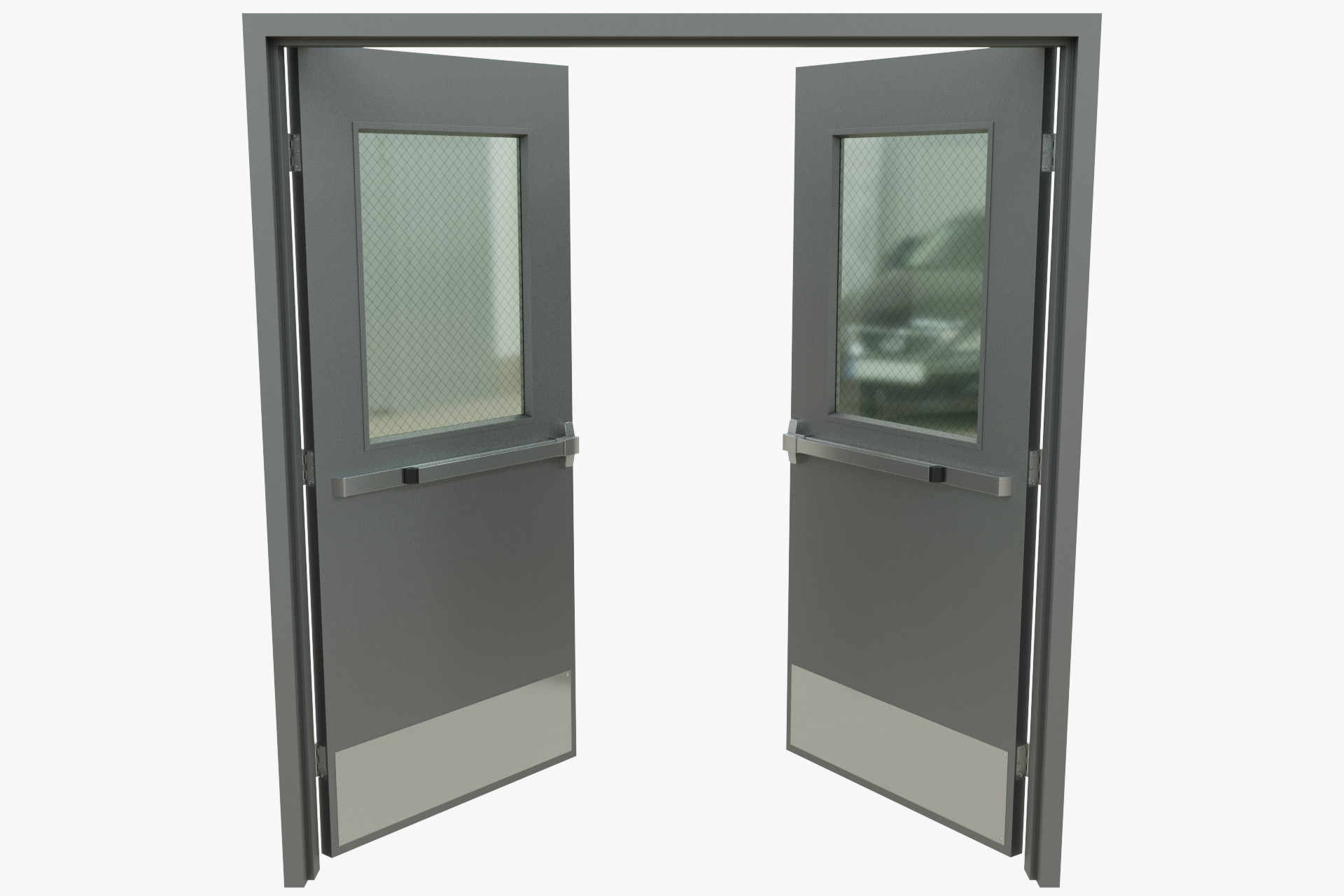 3D commercial steel doors model - TurboSquid 1575549