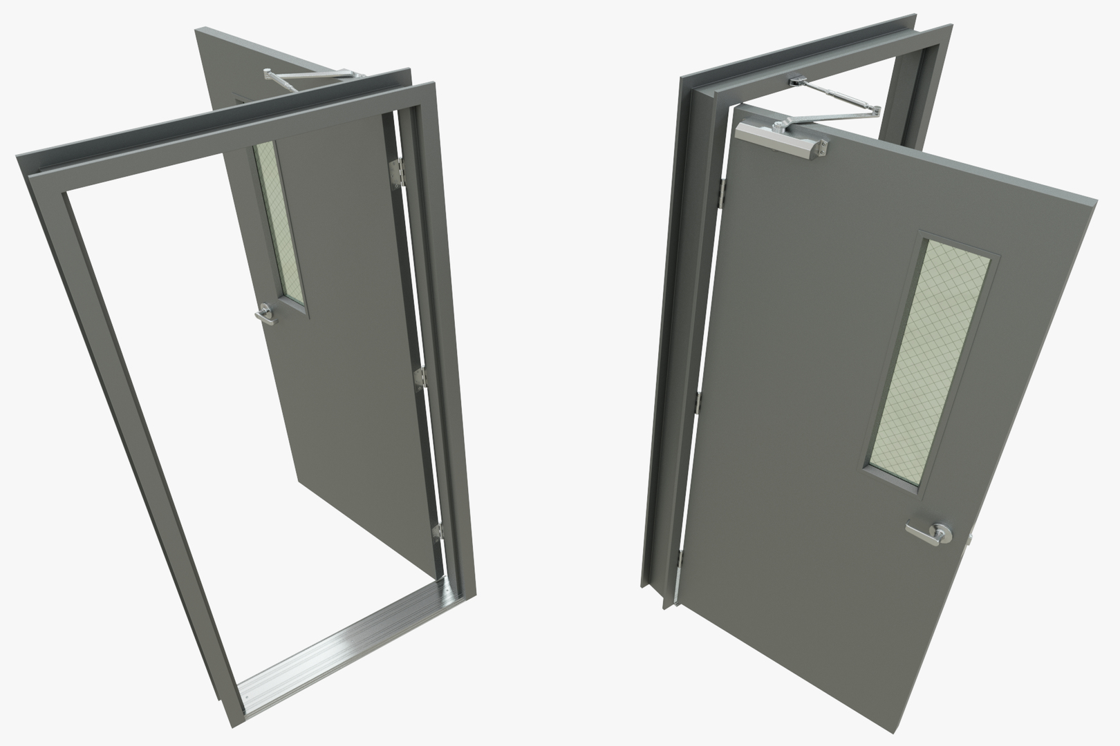 3D commercial steel doors model - TurboSquid 1575549