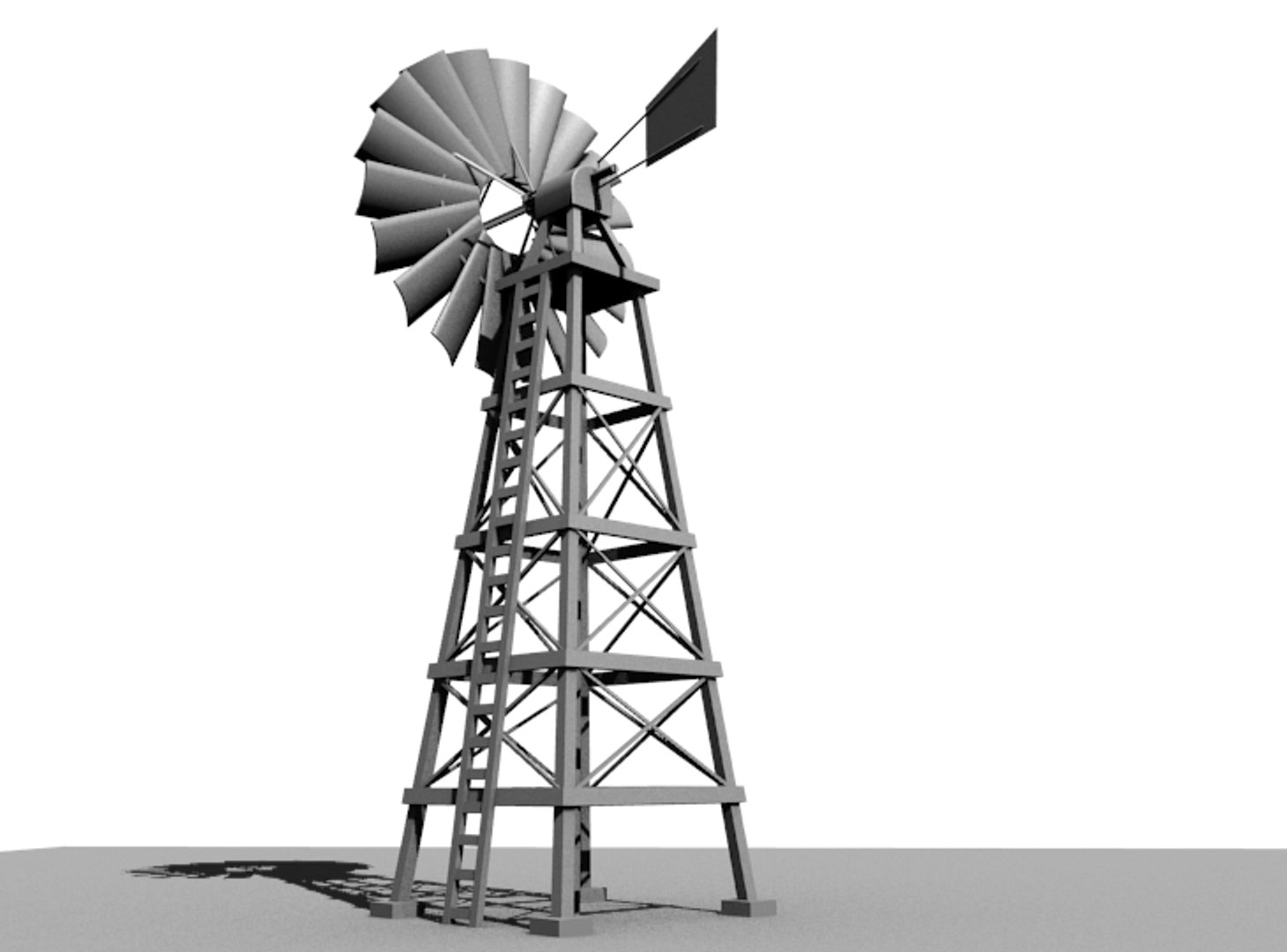 3d Old Windmill Model