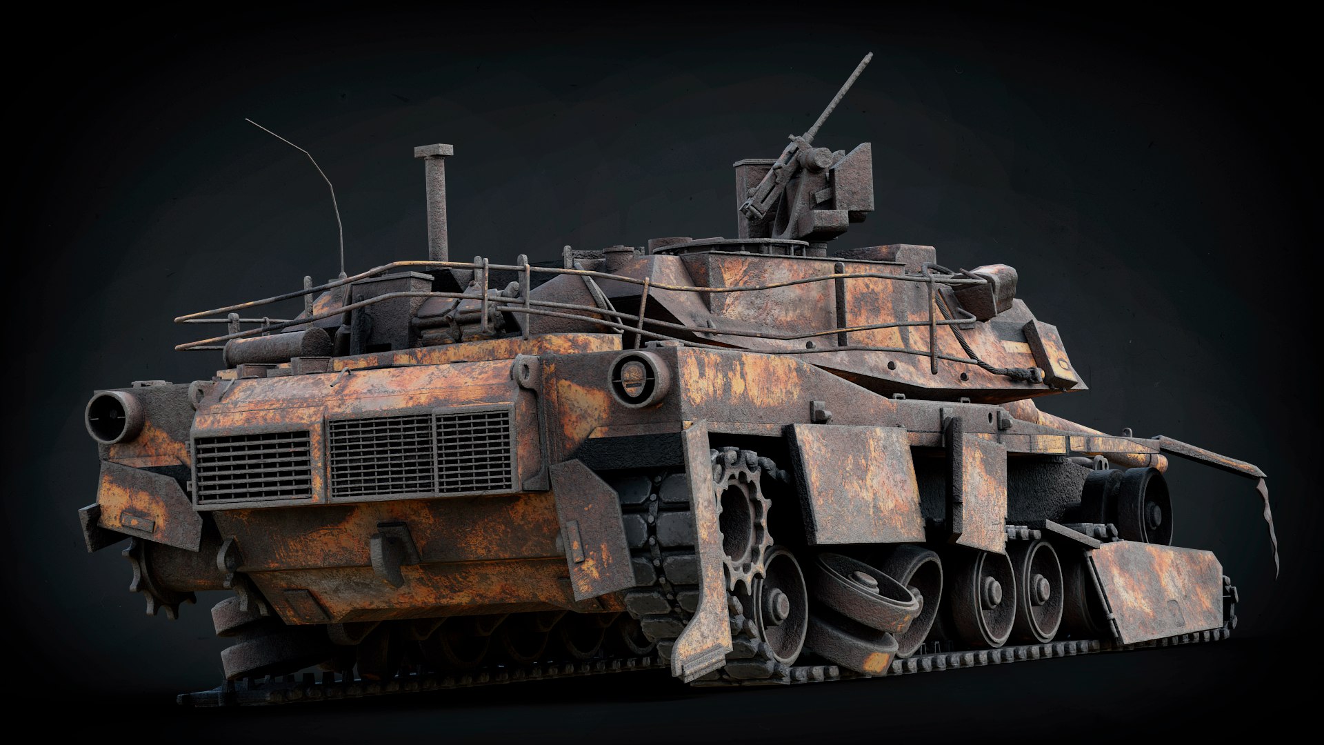 3D model M1 Abrams Destroyed - TurboSquid 2161220