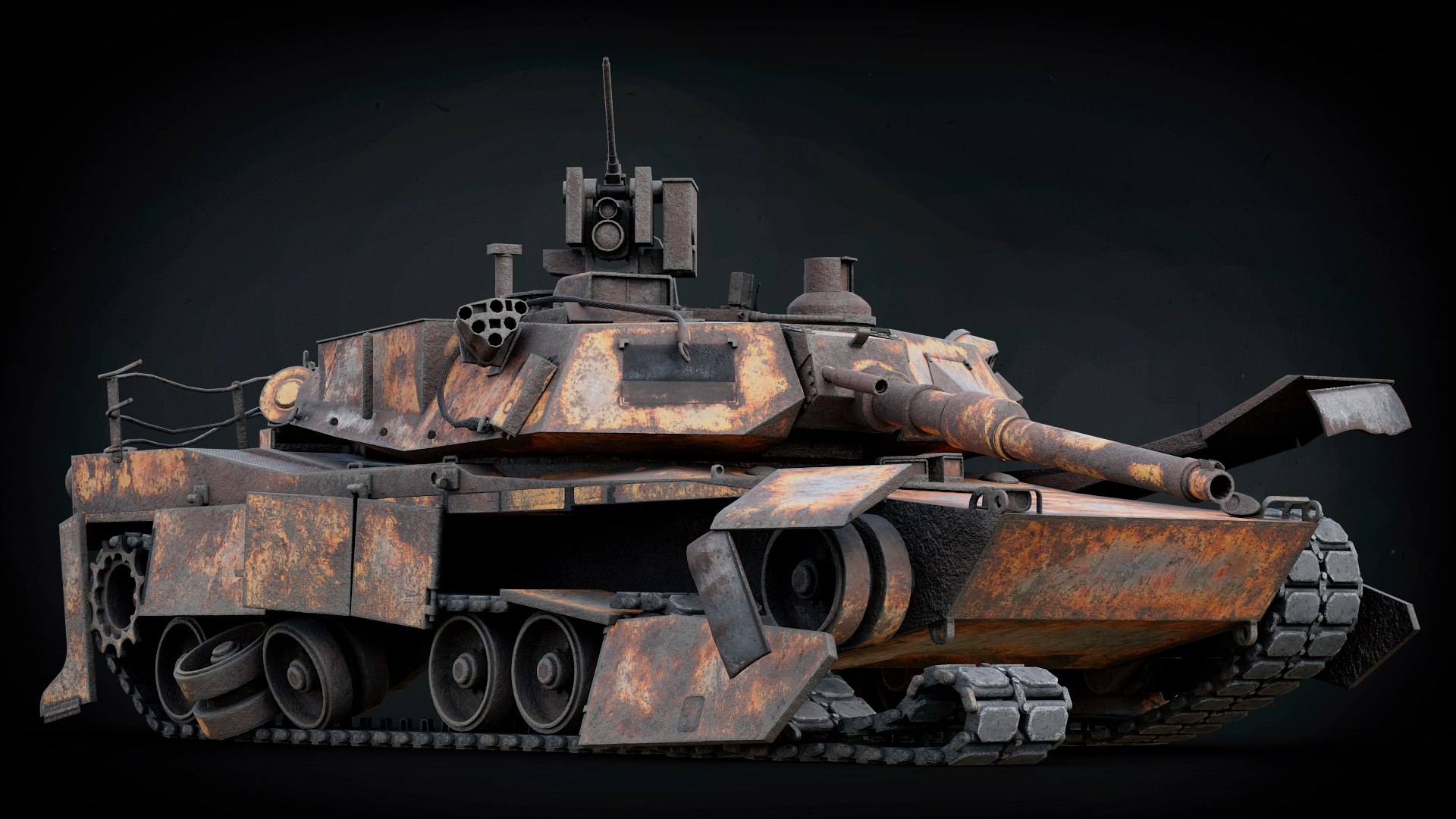 3D model M1 Abrams Destroyed - TurboSquid 2161220