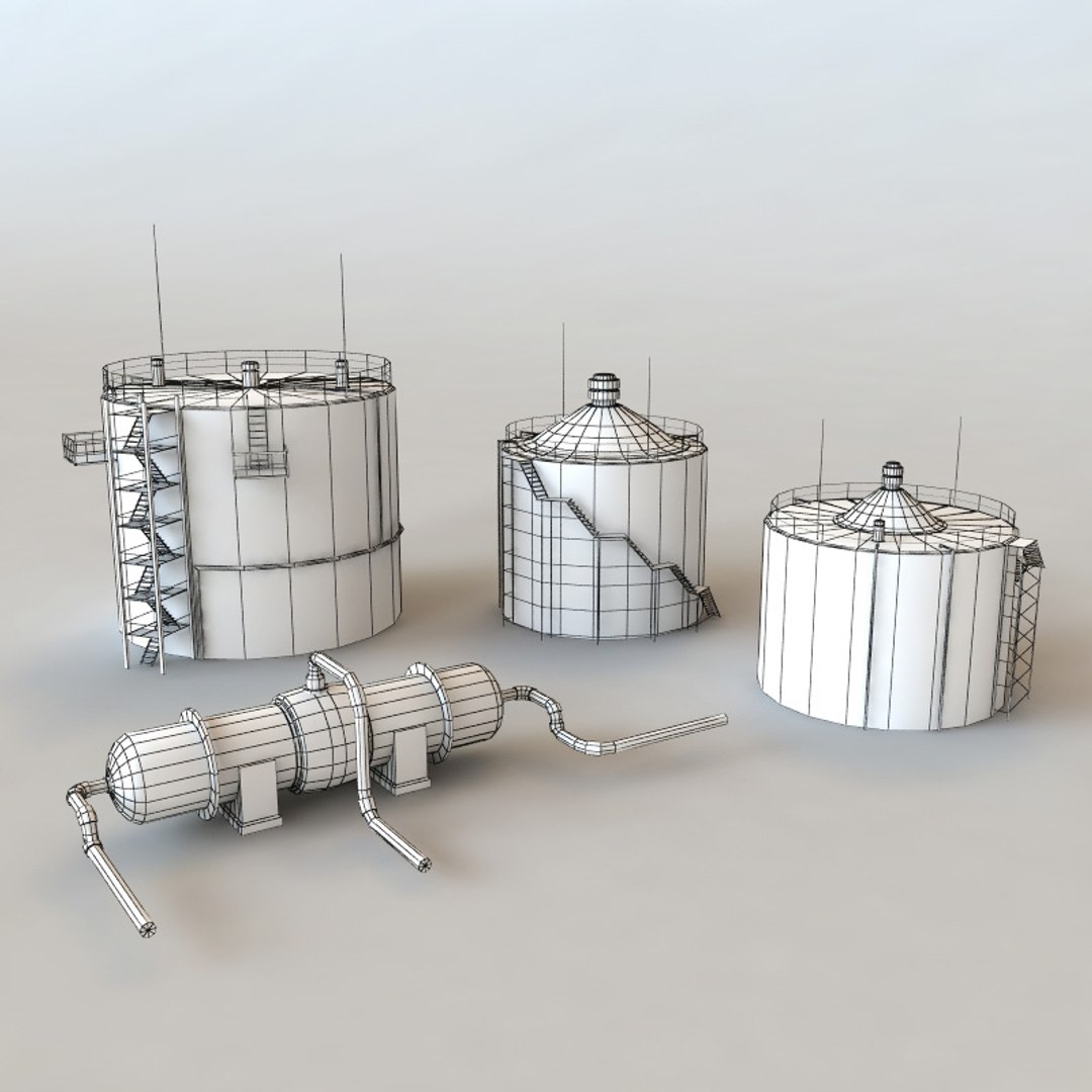 Oil Tanks 3d Model