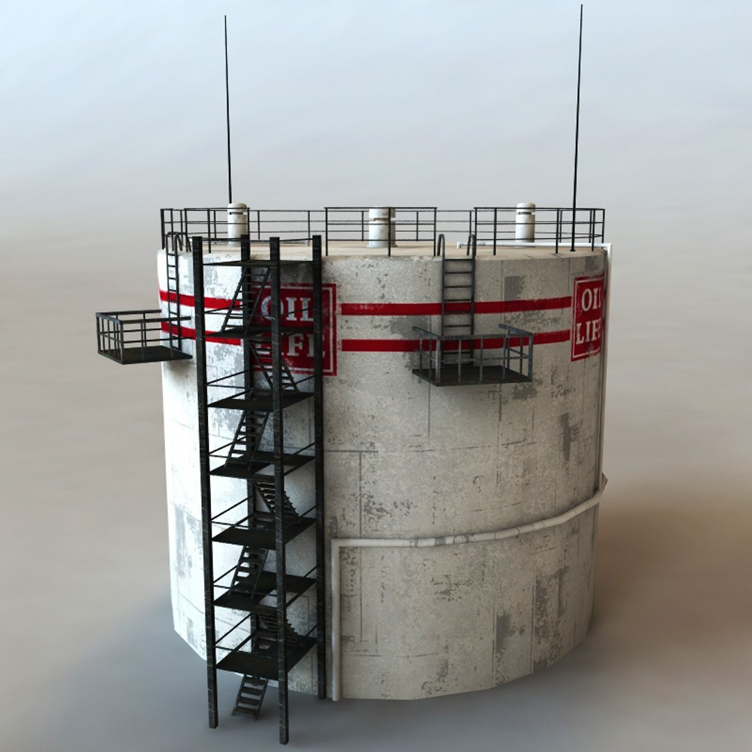 Oil Tanks 3d Model