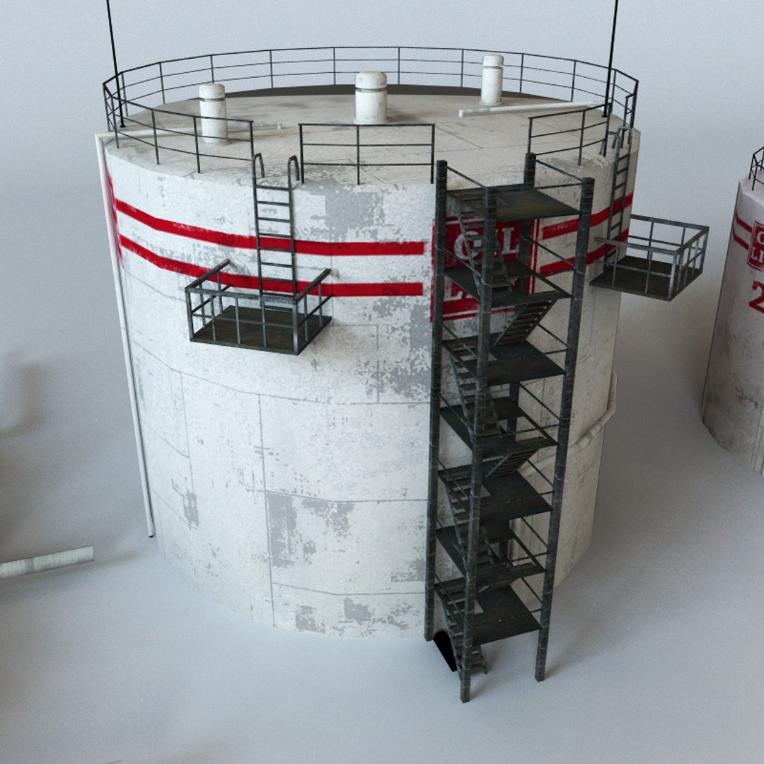 Oil Tanks 3d Model