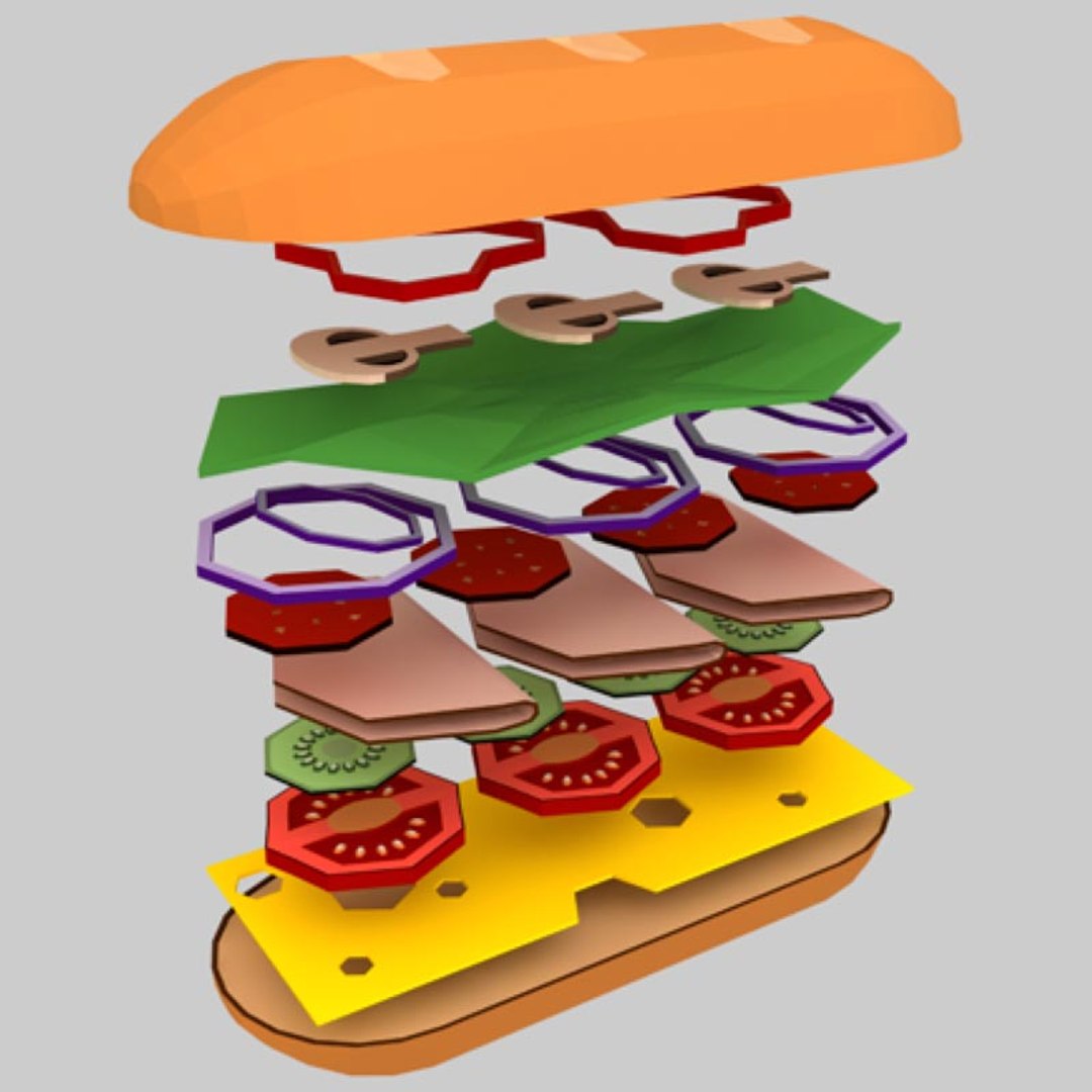 Sandwich Asset Cheese C4d