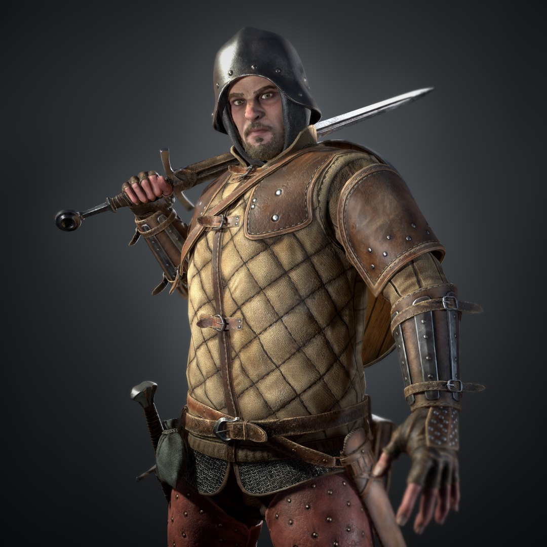 3D Model Medieval Soldier - TurboSquid 2141180