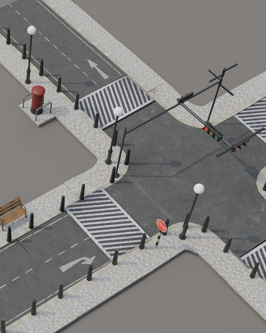 Modular Road Asset Pack Low-poly 3D Model 3D Model - TurboSquid 2337274