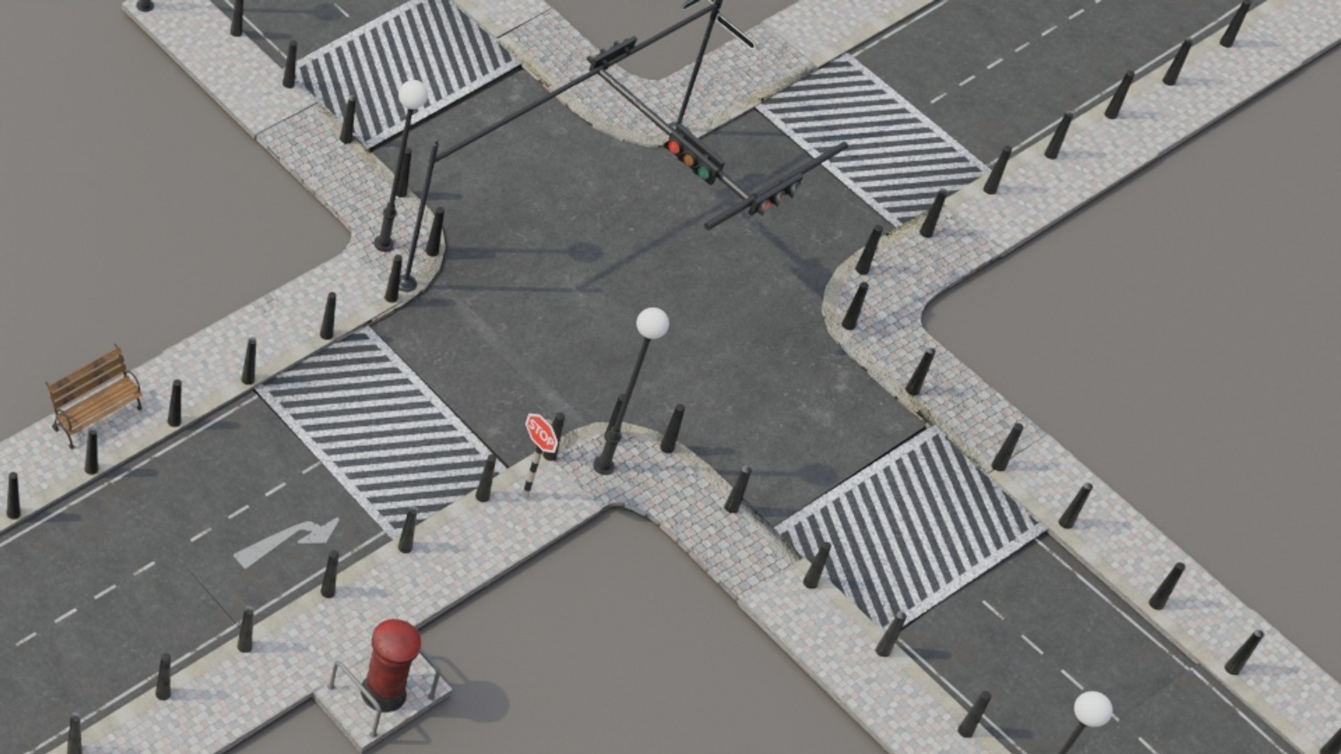 Modular Road Asset Pack Low-poly 3D Model 3D Model - TurboSquid 2337274